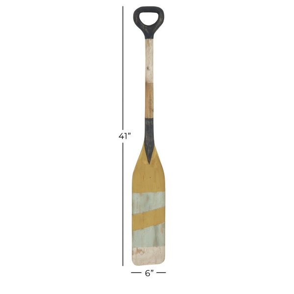 Kirklands Blue Striped Wood Canoe Oar Wall Plaque | Hamilton Place