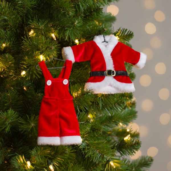 Kirklands Santa Suit Christmas Ornaments, Set of 2 | Hamilton Place