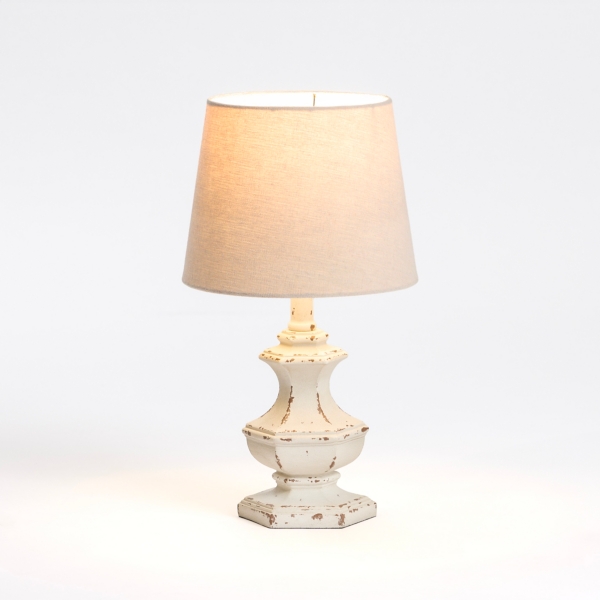 Kirklands Distressed Cream Sculpted Urn Table Lamp | Hamilton Place