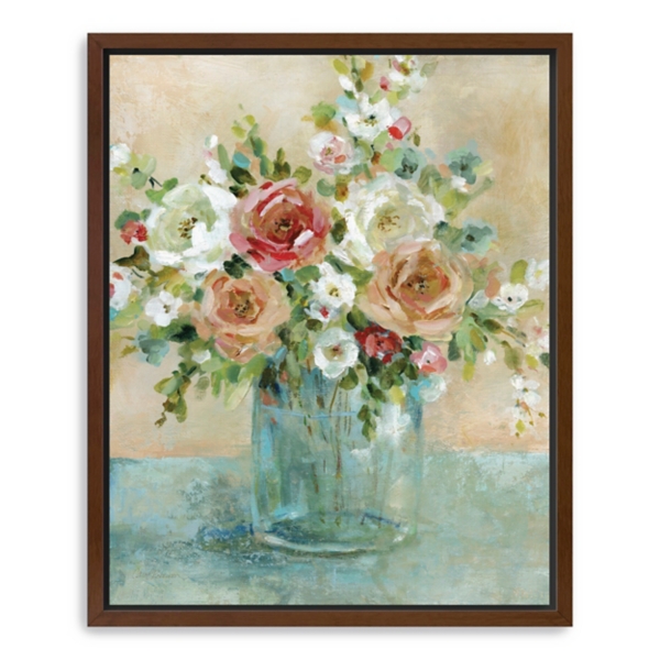 Rosy Bouquet Framed Canvas Art Print | Kirklands Home