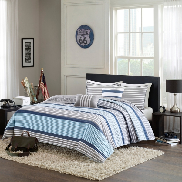 Reversible Stripes 4 Pc Twintwin Xl Quilt Set Kirklands Home