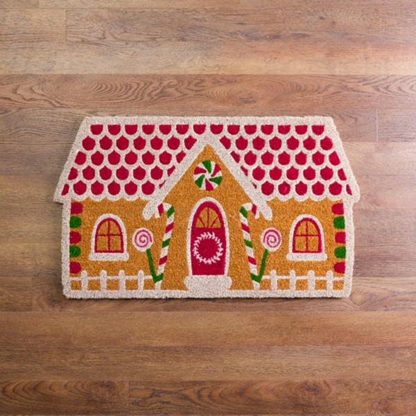 Gingerbread House Shaped Doormat | Kirklands Home