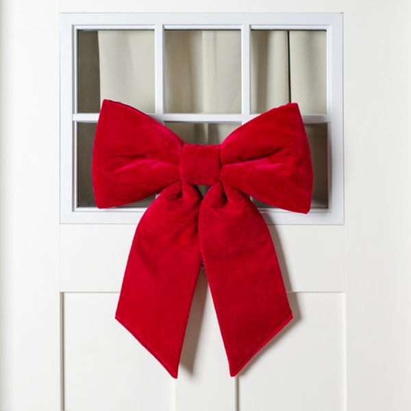 Red Velvet Bow Outdoor Decoration, 18 in. | Kirklands Home