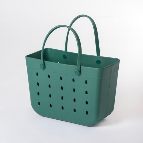 Dark Green Carry-All Basket Tote | Kirklands Home