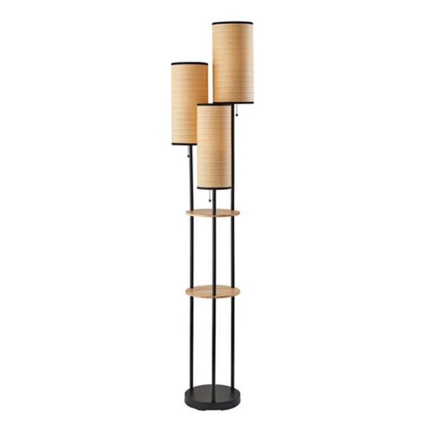 Natural Woven Shade Trio Rowan Floor Lamp | Kirklands Home