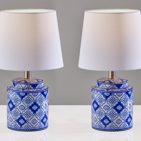 Blue and White Ceramic Table Lamps, Set of 2 | Kirklands Home