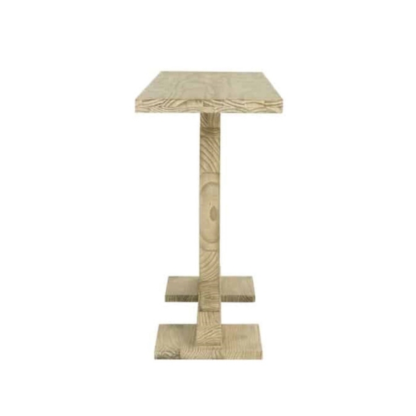 Kirklands Natural Barnwood Circular Pedestal Console Table | Hamilton Place