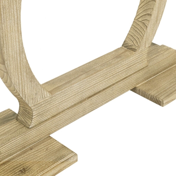 Kirklands Natural Barnwood Circular Pedestal Console Table | Hamilton Place