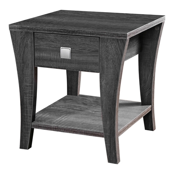Charcoal Wood Single Drawer Side Table | Kirklands Home