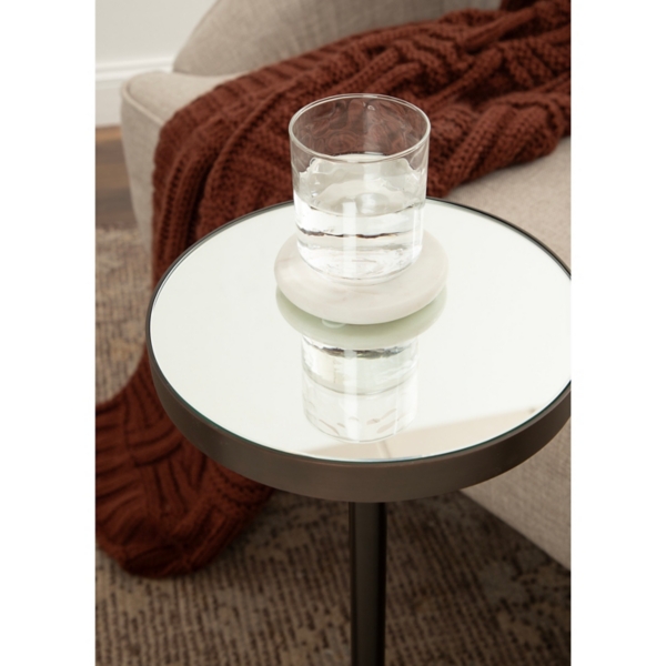 Kirklands Bronze Mirror Tabletop Round Cocktail Table | Hamilton Place