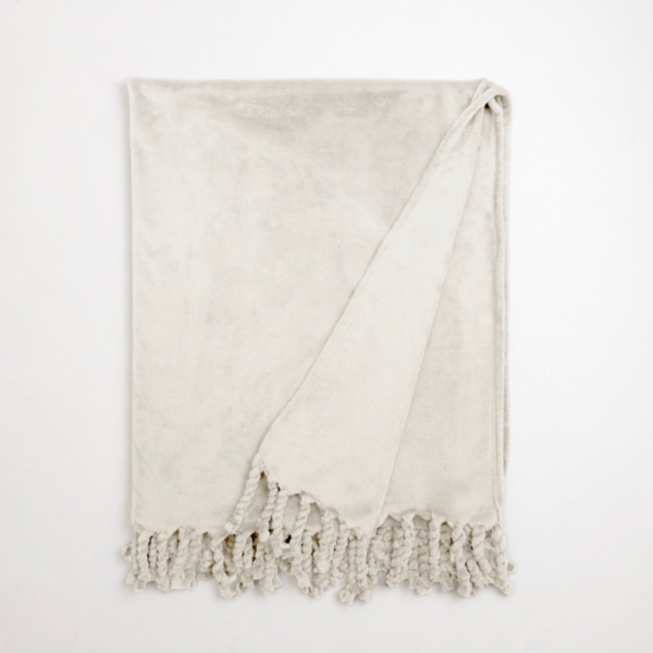 Ivory Perfectly Plush Throw | Kirklands Home
