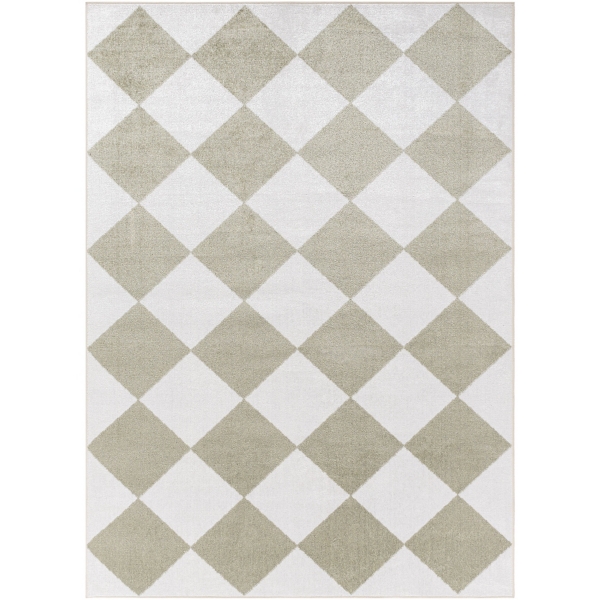 Warm Gray Checkered Area Rug, 5x7 | Kirklands Home