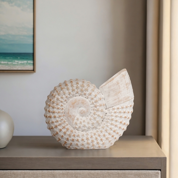 White Woven Seashell Statue | Kirklands Home