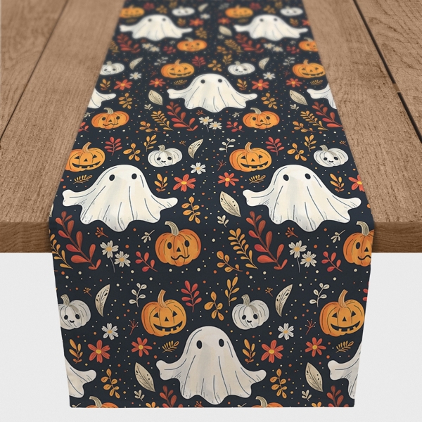 Ghosts and Pumpkins Halloween Table Runner, 72 in. | Kirklands Home