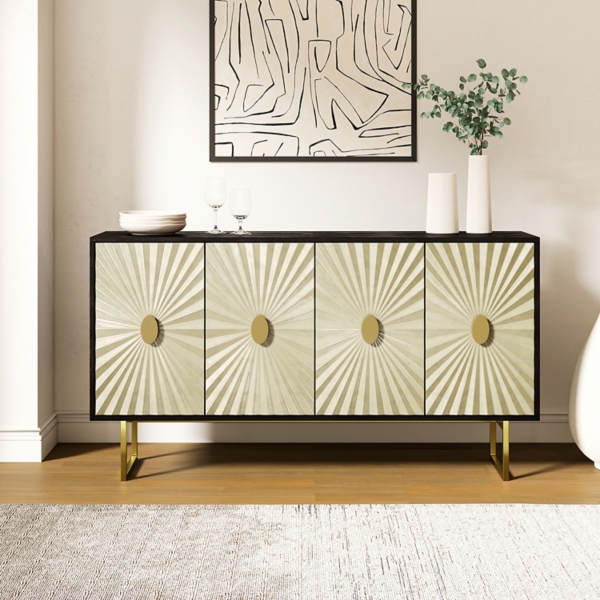 Kirklands Black & Ivory Sunburst 4-Door Sideboard | Hamilton Place