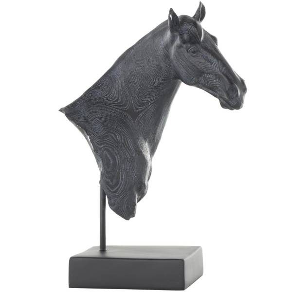 Kirklands Black Horse Head Resin Statue | Hamilton Place