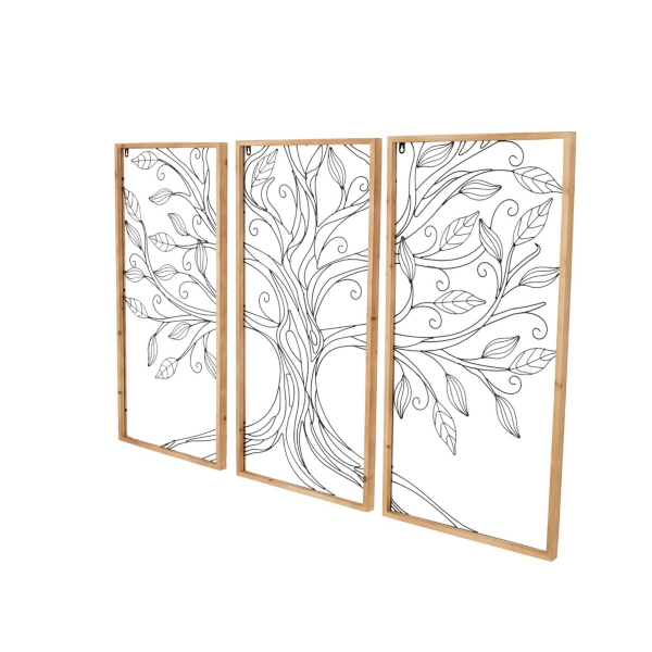 Kirklands Metal Wire Tree Panel Wall Plaques, Set of 3 | Hamilton Place