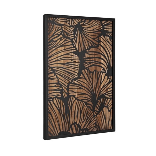 Black And Natural Wood Botanical Wall Plaque Kirklands Home