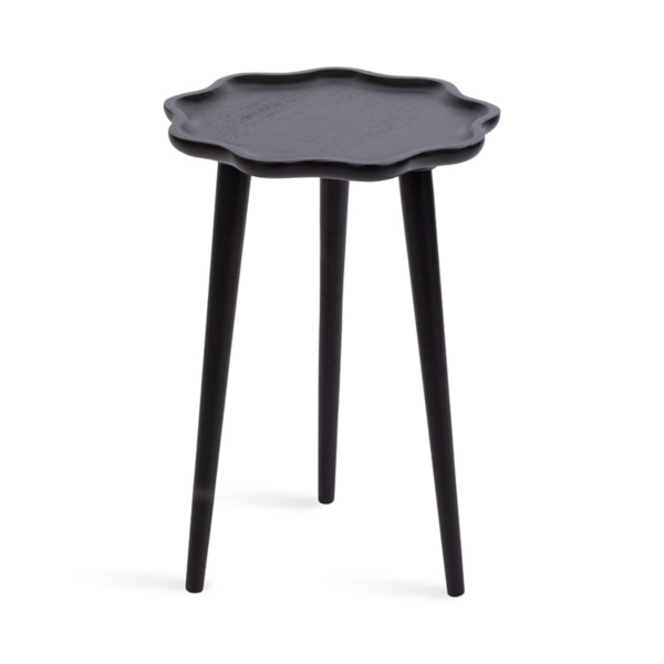 Black Wood Wavy Accent Table | Kirklands Home