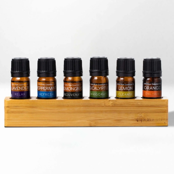 Essential Oil Variety Pack with Bamboo Holder | Kirklands Home