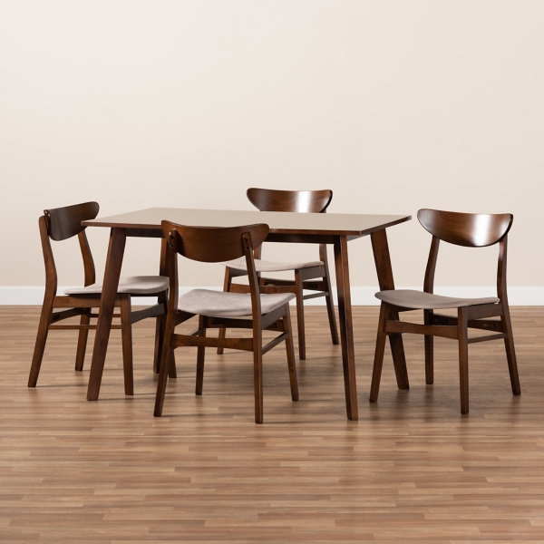 Walnut Orion 5-pc. Dining Chair and Table Set | Kirklands Home