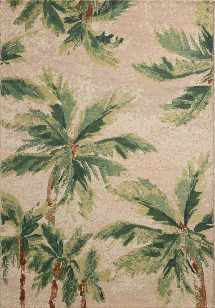Clay and Green Palm Trees Area Rug, 5x7 | Kirklands Home
