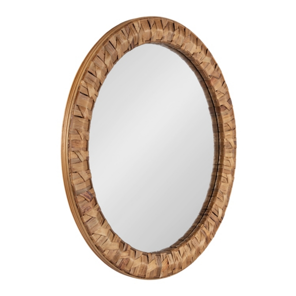 Round Natural Woven Water Hyacinth Wall Mirror | Kirklands Home