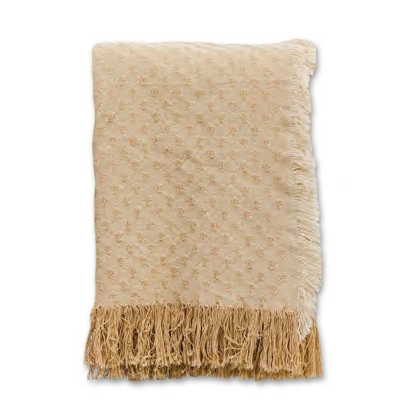 Tan Dotted Woven Throw | Kirklands Home