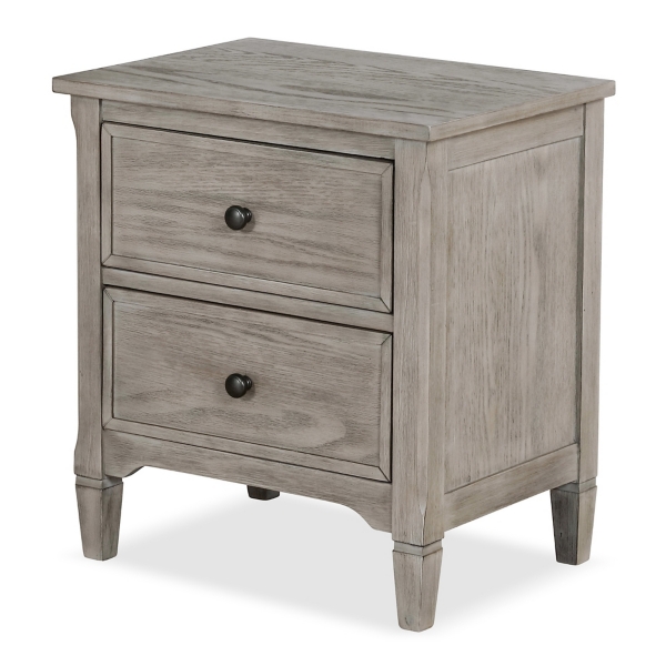 Graywash Wood 2 Drawer Lyla Nightstand