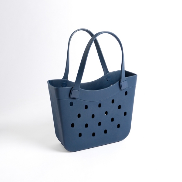 Medium Navy Blue Curve Carry-All Basket Tote | Kirklands Home