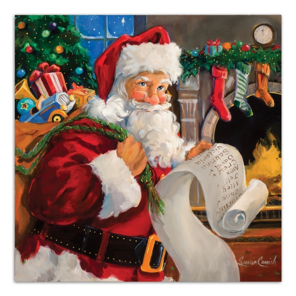Santa Checking His List Canvas Art Print | Kirklands Home