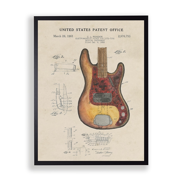 Fender Electric Guitar Framed Art Print | Kirklands Home