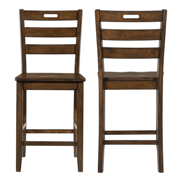 Rustic Oak Wood Quinby Counter Stools, Set of 2 | Kirklands Home