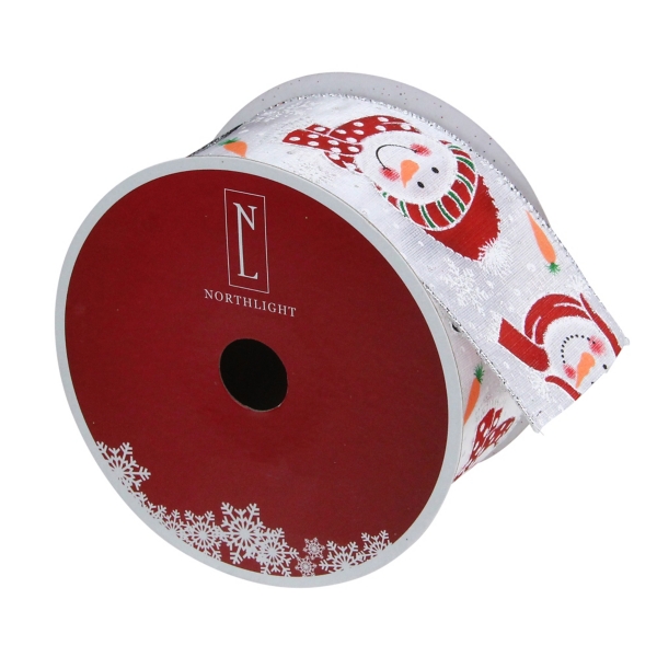 Red and White Snowman 16 yard Christmas Ribbon | Kirklands Home