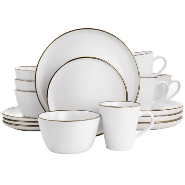 White Gold Elma Stoneware 16-pc. Dinnerware Set | Kirklands Home