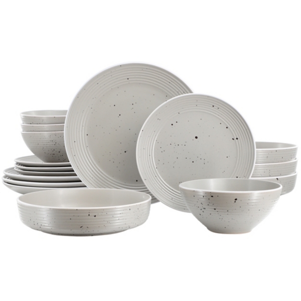 Light Gray Emilia Stoneware 16-pc. Dinnerware Set | Kirklands Home