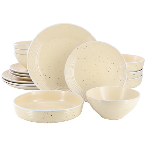 Cream Yellow Emilia Stoneware 16pc. Dinnerware Set | Kirklands Home