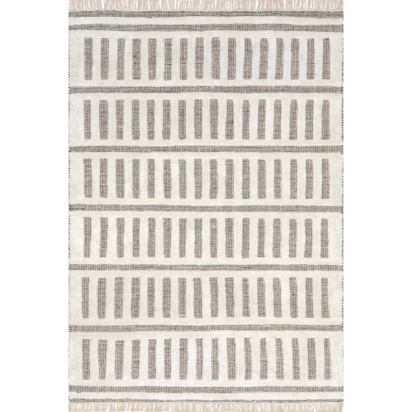 Merrick Tasseled Cotton and Wool Area Rug, 5x8 | Kirklands Home