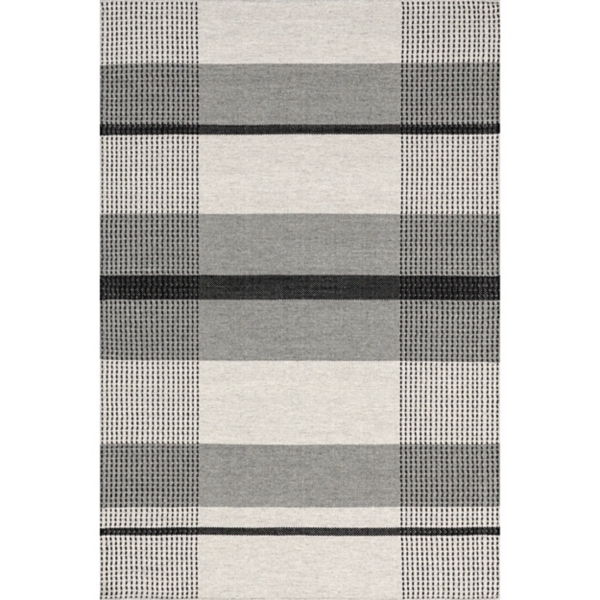 Gray Portland Plaid Wool Area Rug, 5x8 | Kirklands Home