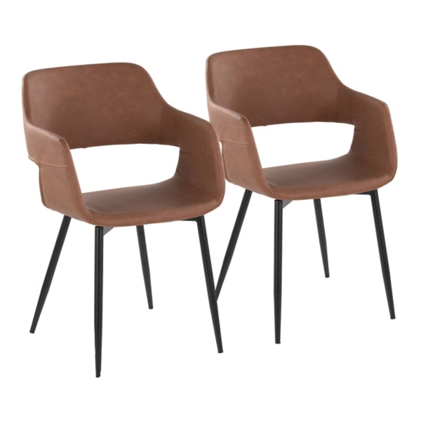 Brown Faux Leather Marge Dining Chairs, Set of 2 | Kirklands Home