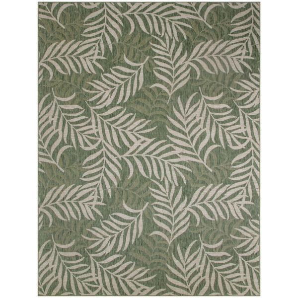 Green & Ivory Leaf Garden Oasis Outdoor Rug, 9x12 | Kirklands Home