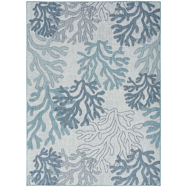 Blue Coral Tropical Oasis Outdoor Rug, 5x7 | Kirklands Home