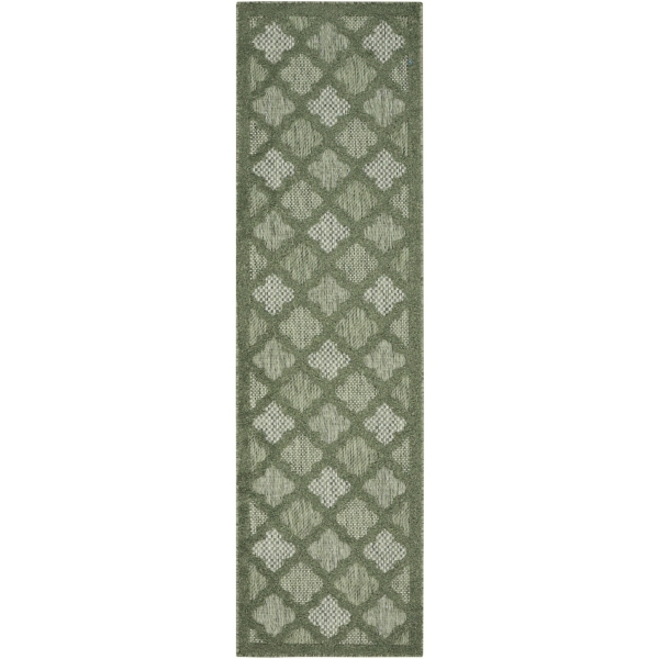 Green Raised Trellis Outdoor Rug, 2x6 | Kirklands Home