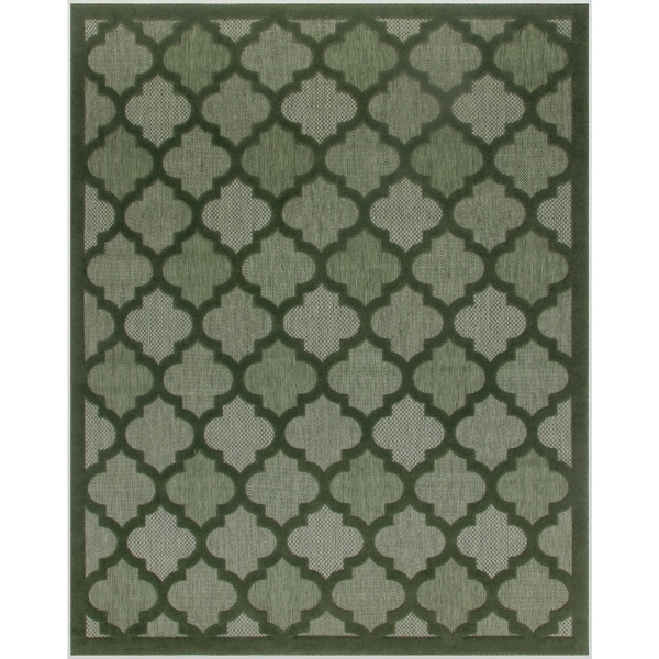 Green Raised Trellis Outdoor Rug, 8x10 | Kirklands Home
