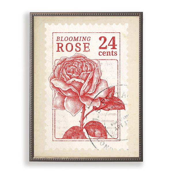 Blooming Rose Stamp Framed Art Print | Kirklands Home
