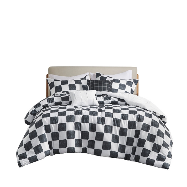 Black Checkered Full/Queen 5-pc. Comforter Set | Kirklands Home