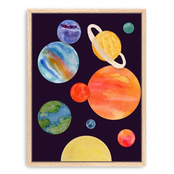 Solar System Kids Framed Canvas Art Print, 20x26 | Kirklands Home