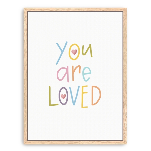 Colorful You Are Loved Framed Canvas Art Print | Kirklands Home