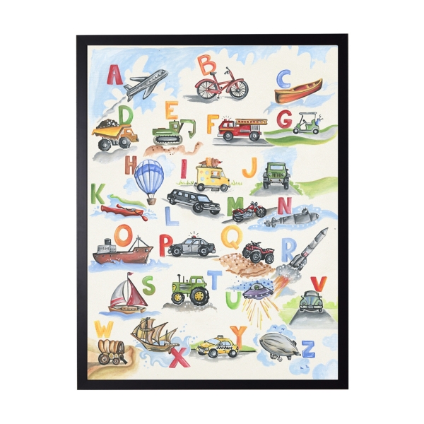 ABC Planes, Trains, & Cars Kids Framed Art Print | Kirklands Home