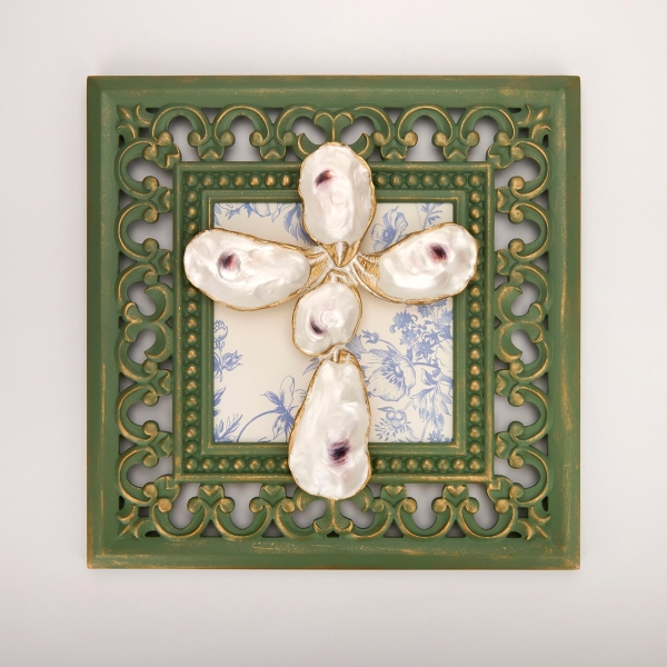 Oyster Shell Cross Wall Plaque | Kirklands Home